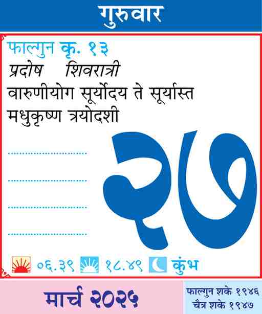 Kalnirnay December 2025: कालनिर्णय डिसेंबर २०२५